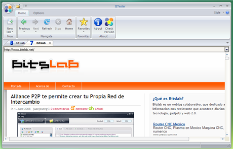 IETester v0.2.2 comprueba si tu web se visualiza correctamente - Bitslab